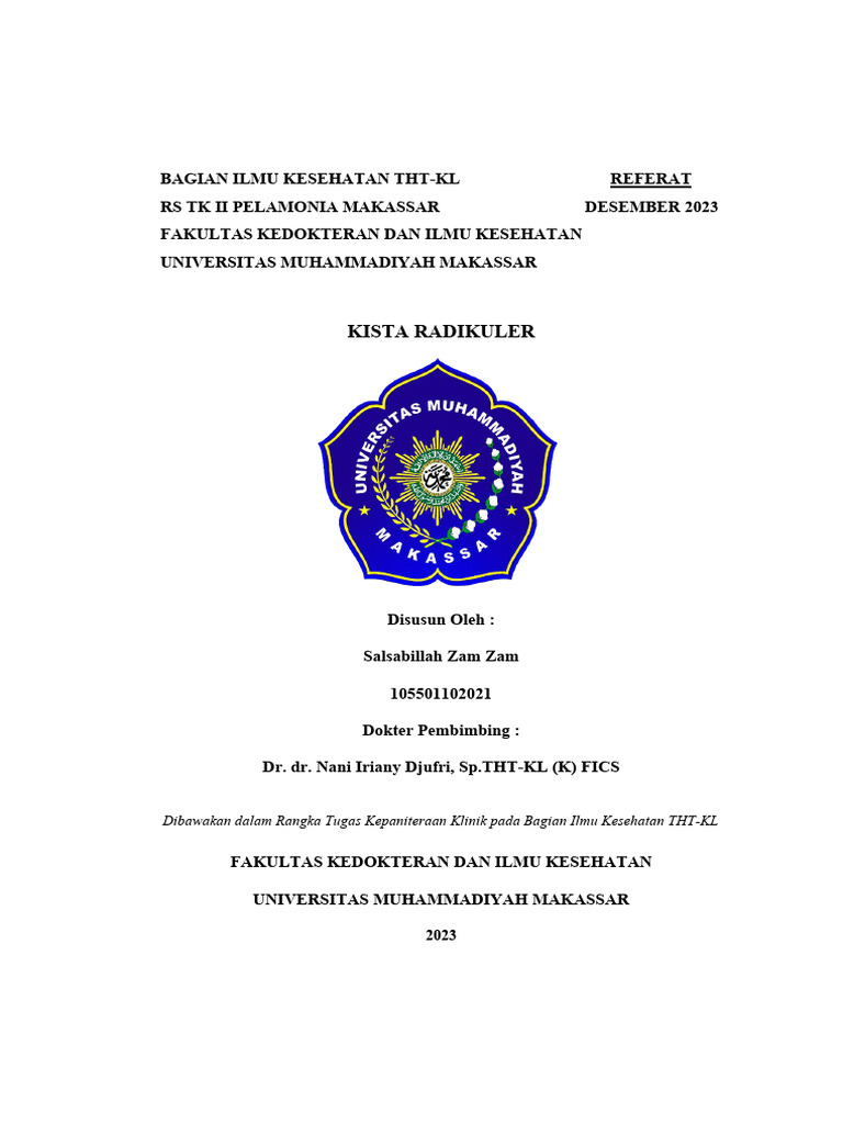 Referat Kista Radikuler - Salsa | PDF