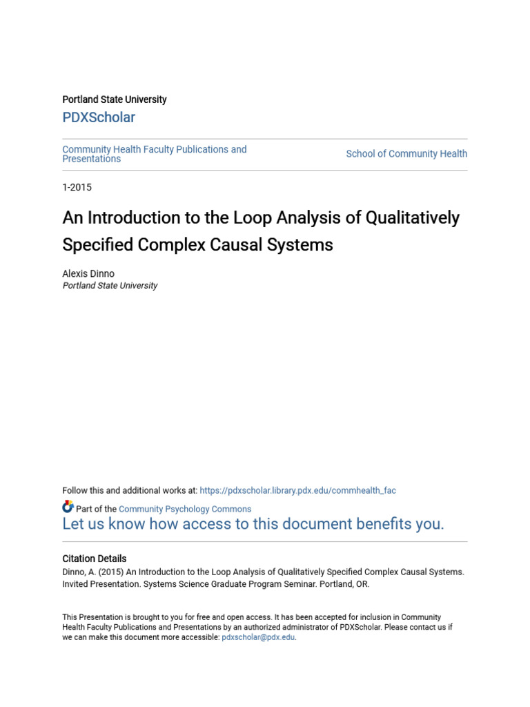 An Introduction To The Loop Analysis of Qualitatively Specified C | PDF | Causality | System