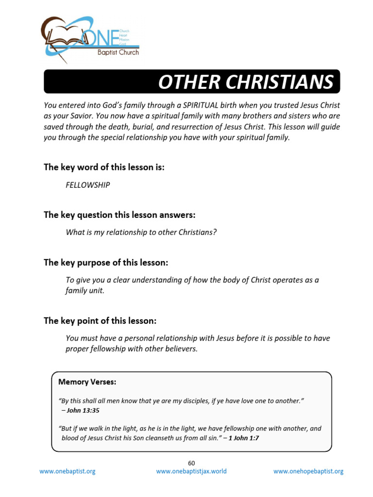 Lesson 8 Other Christians Conv | PDF | Forgiveness | Jesus