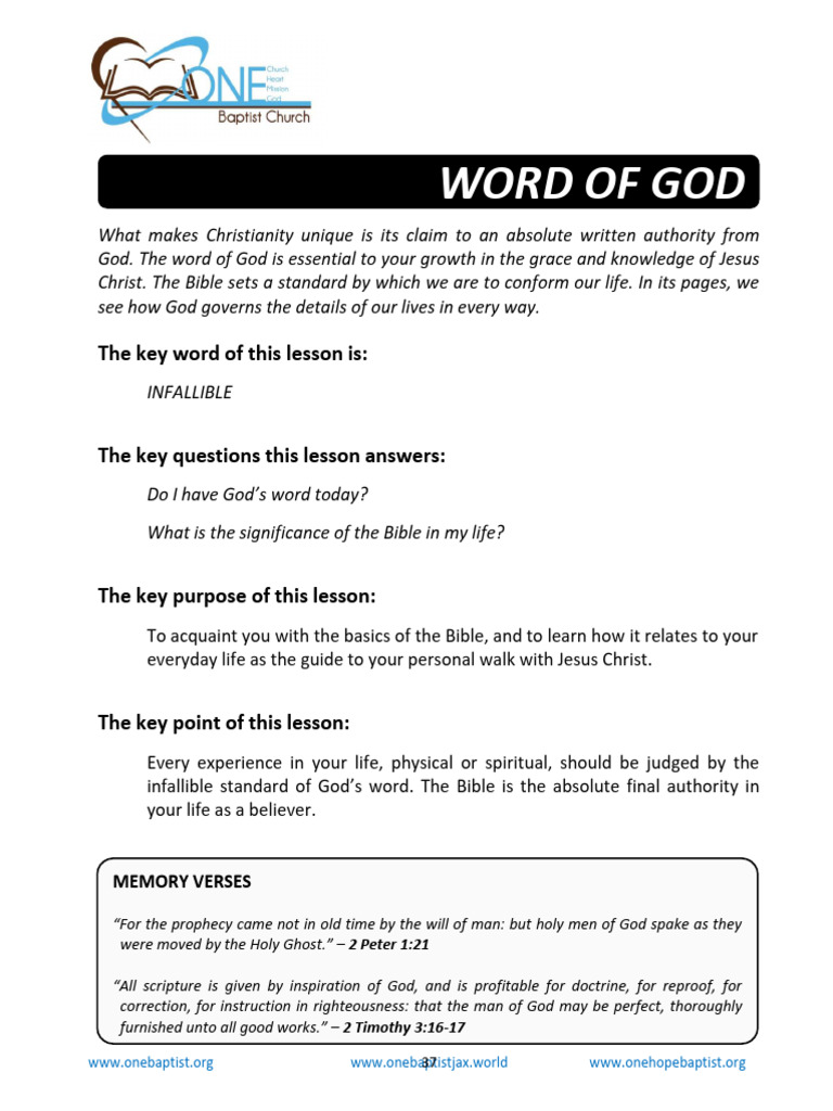 Lesson 5 Word of God Conv | PDF | Bible | God