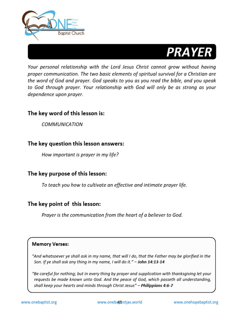 Lesson 6 Prayer Conv | PDF | Prayer | Intercession