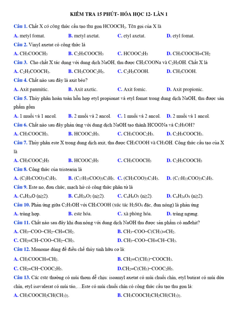 Kiem Tra 15 Phut-K76 - Lan 1 36dbc | PDF