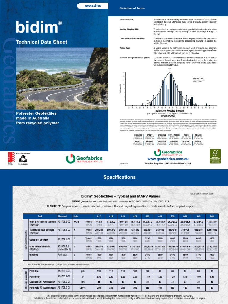 Bidim Tech Aus 6-5-09 | PDF | Permeability (Earth Sciences) | Engineering