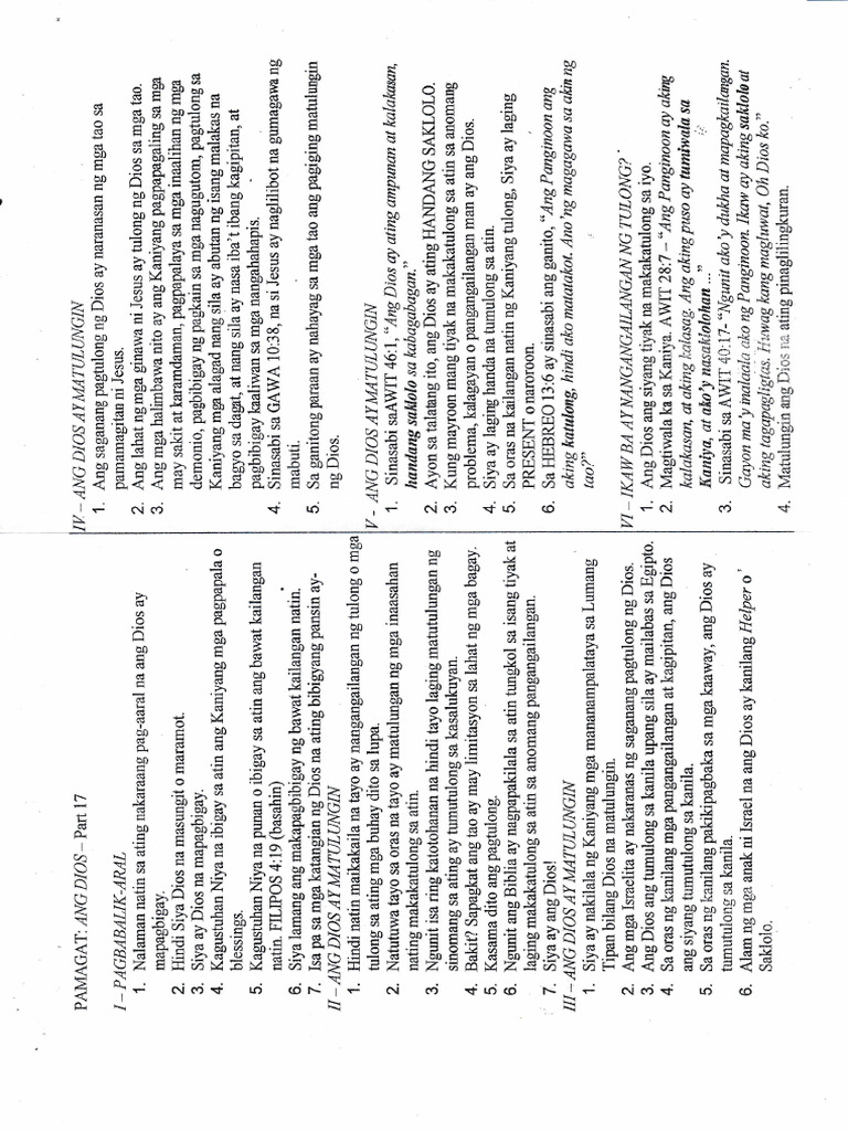 Ang Dios Part 17 | PDF
