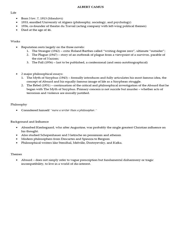 Albert Camus | PDF