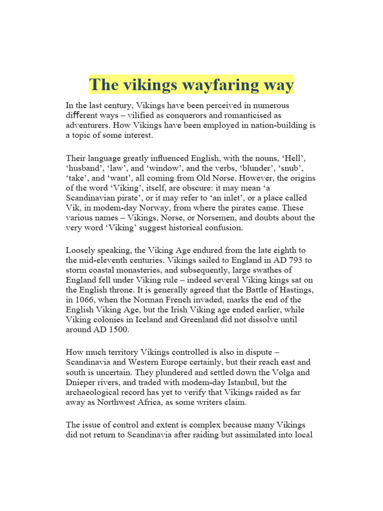 Vikings Wayfaring Way | PDF | Vikings | Viking Age