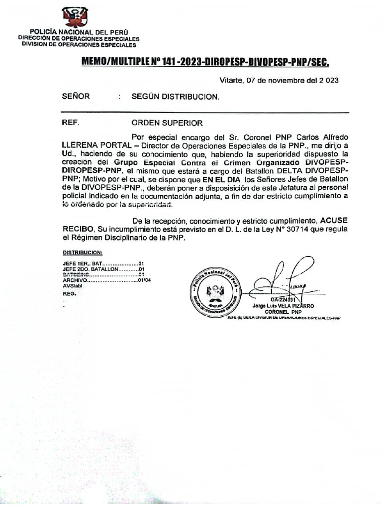 Memo - Mult. 141 | PDF