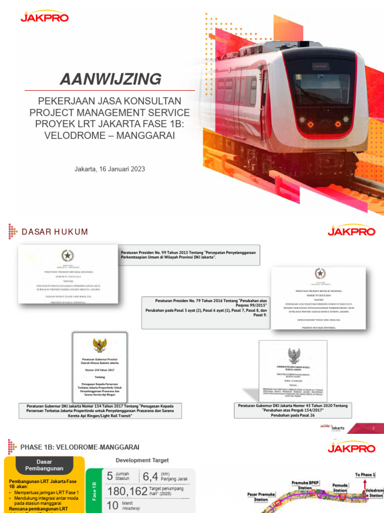 Presentation Deck PMC Jakarta LRT 1B | PDF