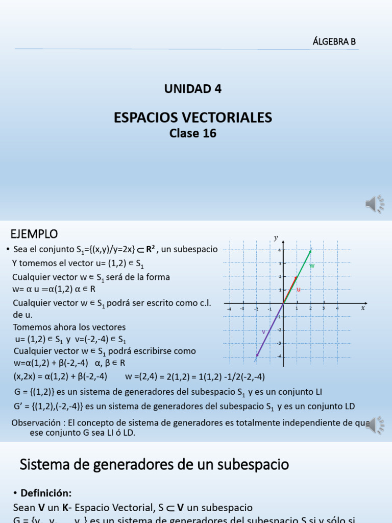 Clase 16 - 2020 Generadores y Bases | PDF | Base (álgebra lineal ...