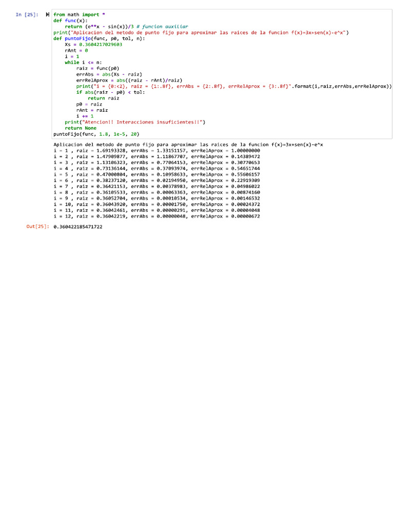 Oscar Montanez Practica Calificada Metodos Numericos Metodo Punto Fijo-1 | PDF