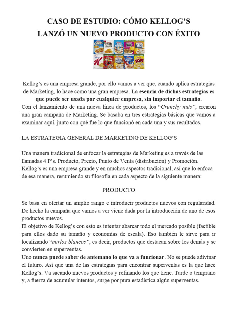 6.1. CASO DE ESTUDIO Kellog S | PDF | Marketing | Business