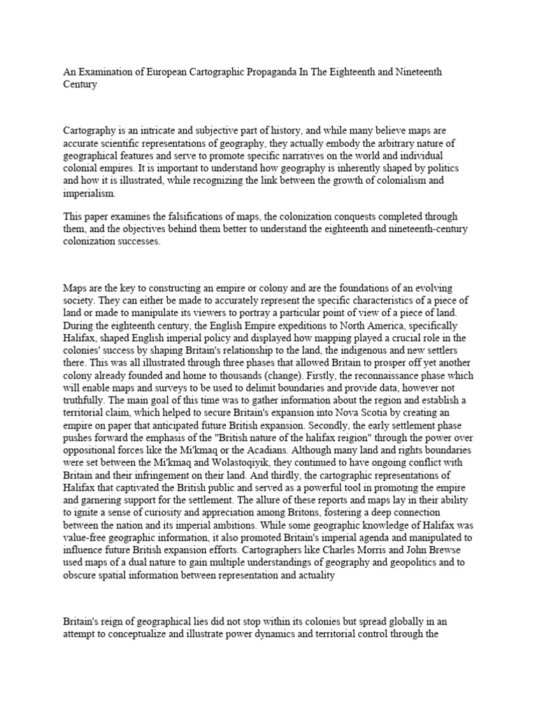 Diplomacy and Empire HIST 202 Essay | Download Free PDF | Colonialism | Cartography