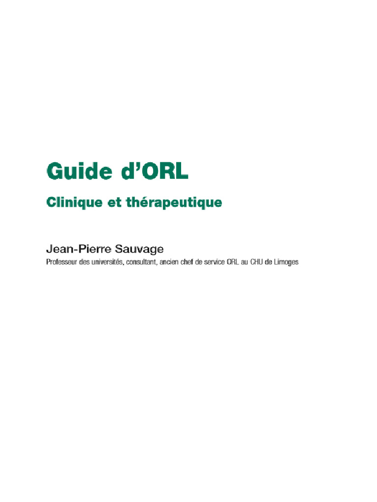 Guide ORL | Download Free PDF | Acouphène | Système vestibulaire