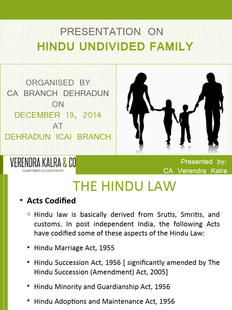 Hindu Undivided Family: Presentation On | PDF | Taxes | Tax Deduction