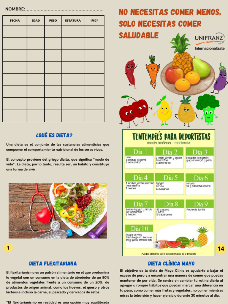 Presentación Alimentación Dietas Saludables | PDF | Dieta | Alimentos