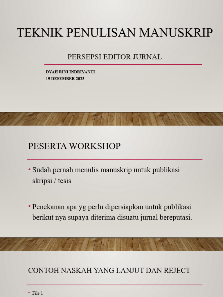 Teknik Penulisan Manuskrip, 19 Des 2023 | PDF