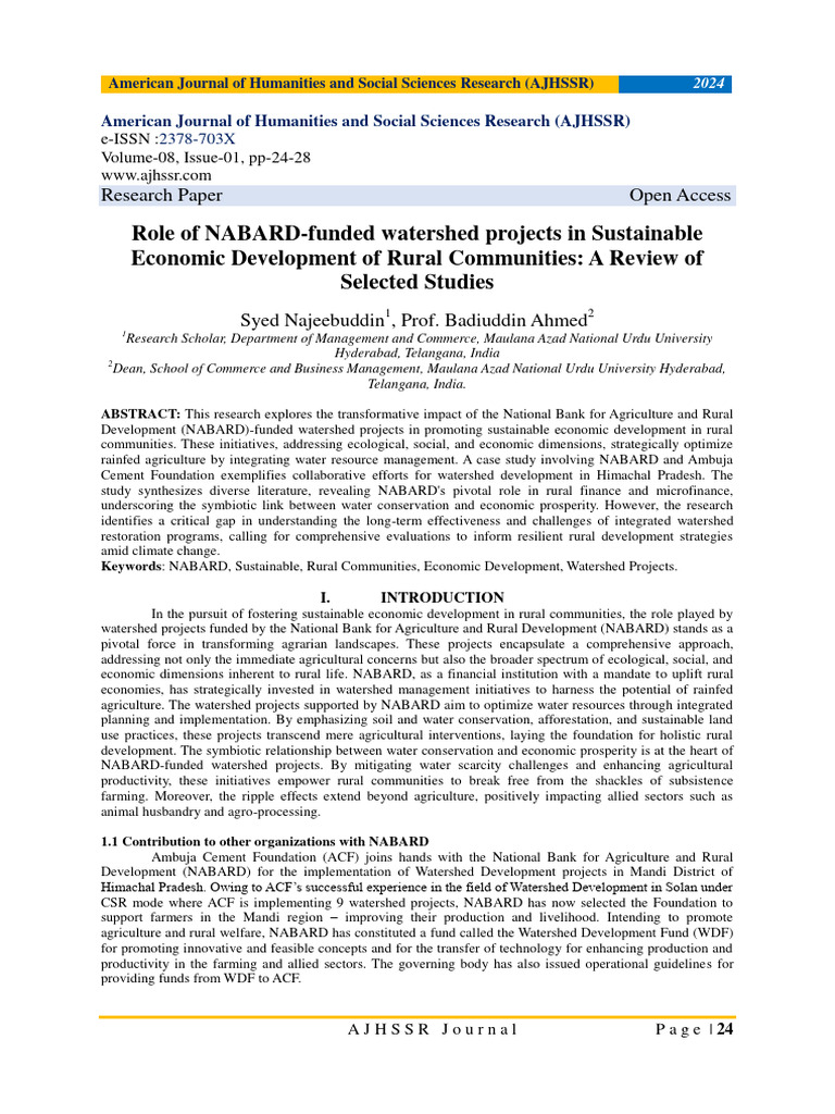 NABARD Watershed Projects for Rural Growth | PDF | Sustainability ...