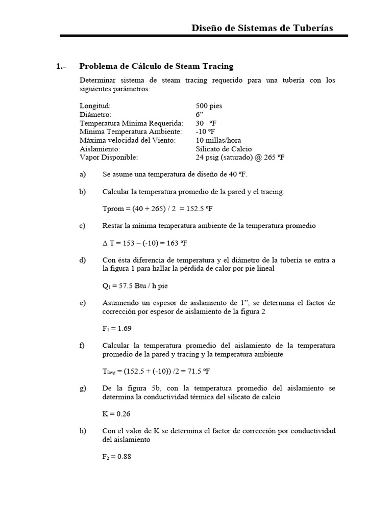EJEMPLO STEAM TRACING | PDF | Temperatura | Calor