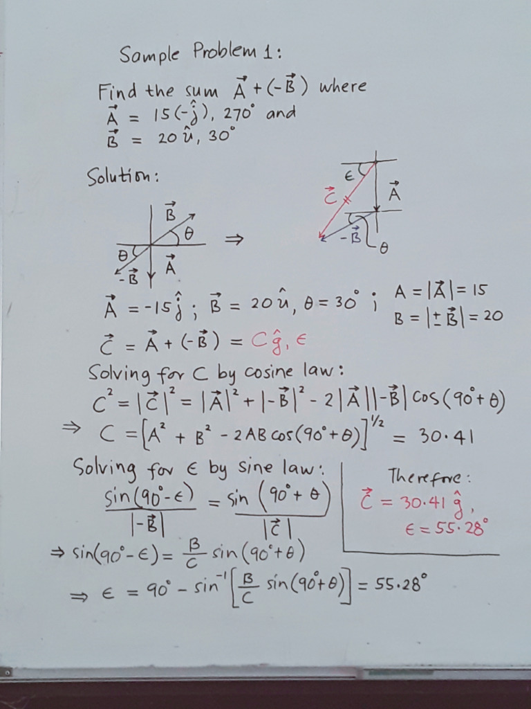 Slide09 Sum of Vectors Sample Problem | PDF