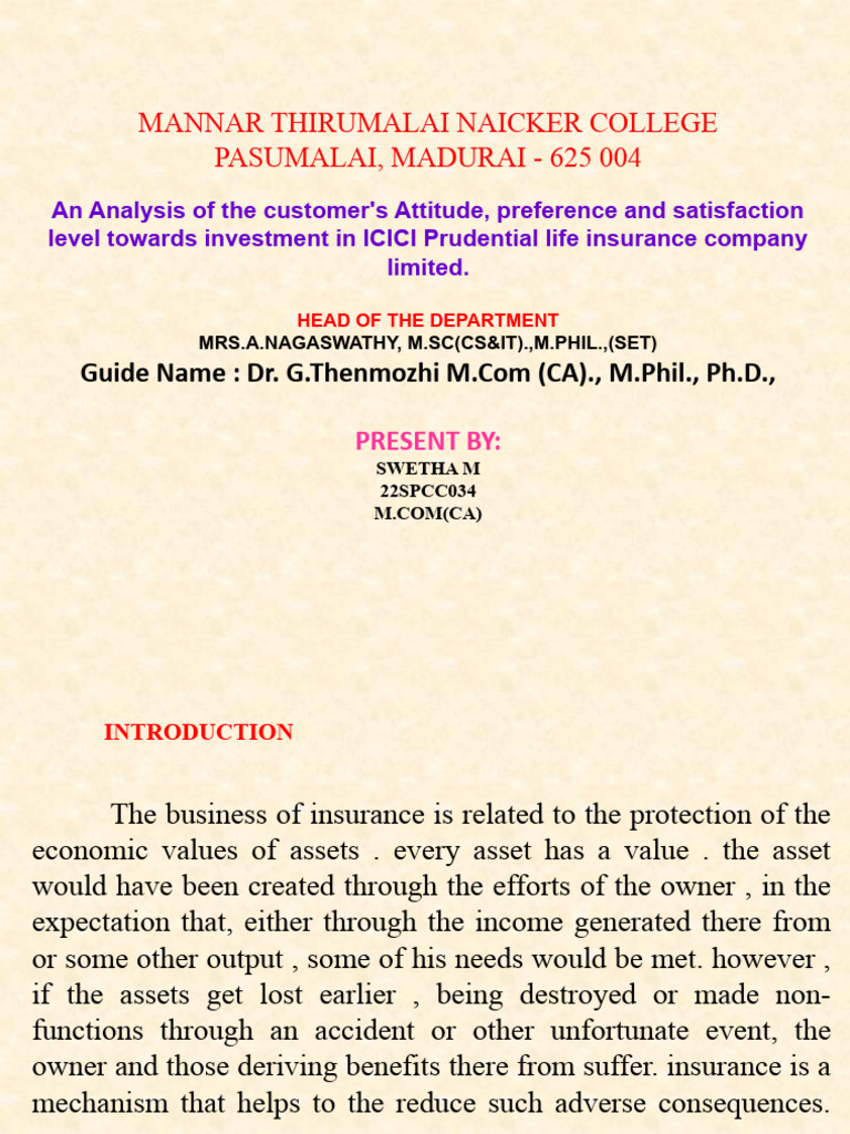 SWETHA | PDF | Sampling (Statistics) | Insurance