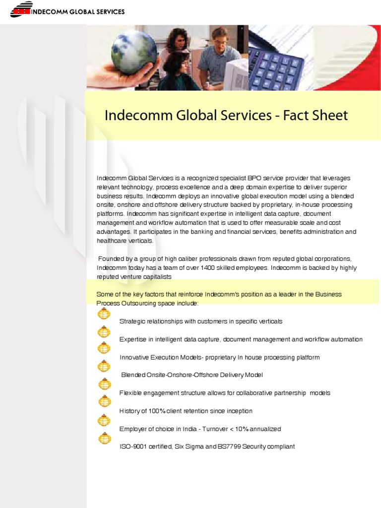 Indecomm Fact Sheet | PDF | Business Process Management | Business Process