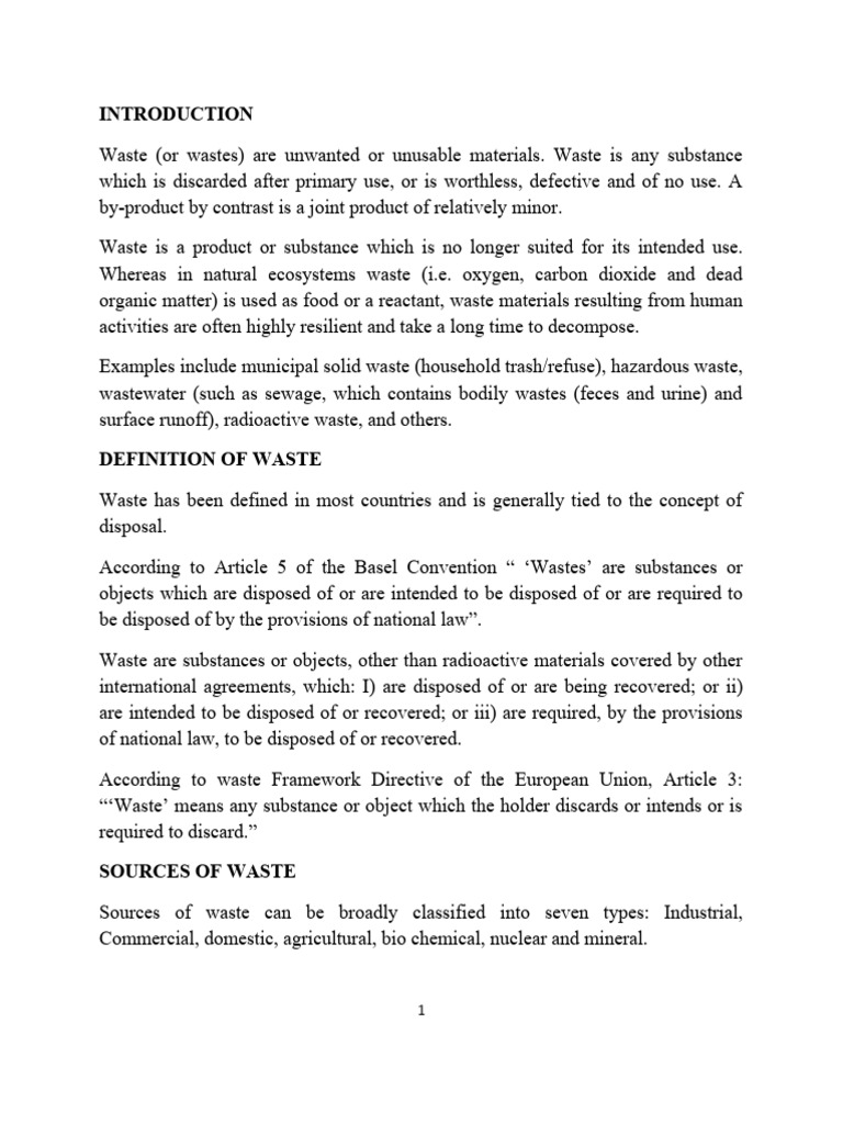 Introduction of Waste | PDF | Waste | Recycling