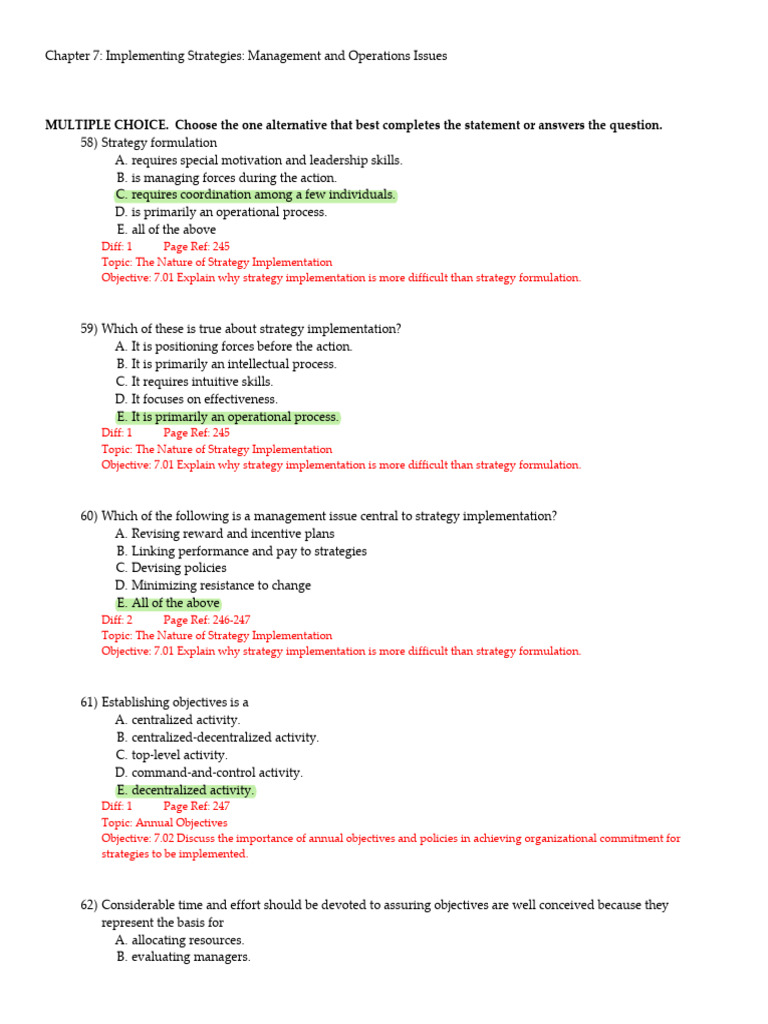 Chapter - 7. MCQ | PDF | Policy | Organizational Structure