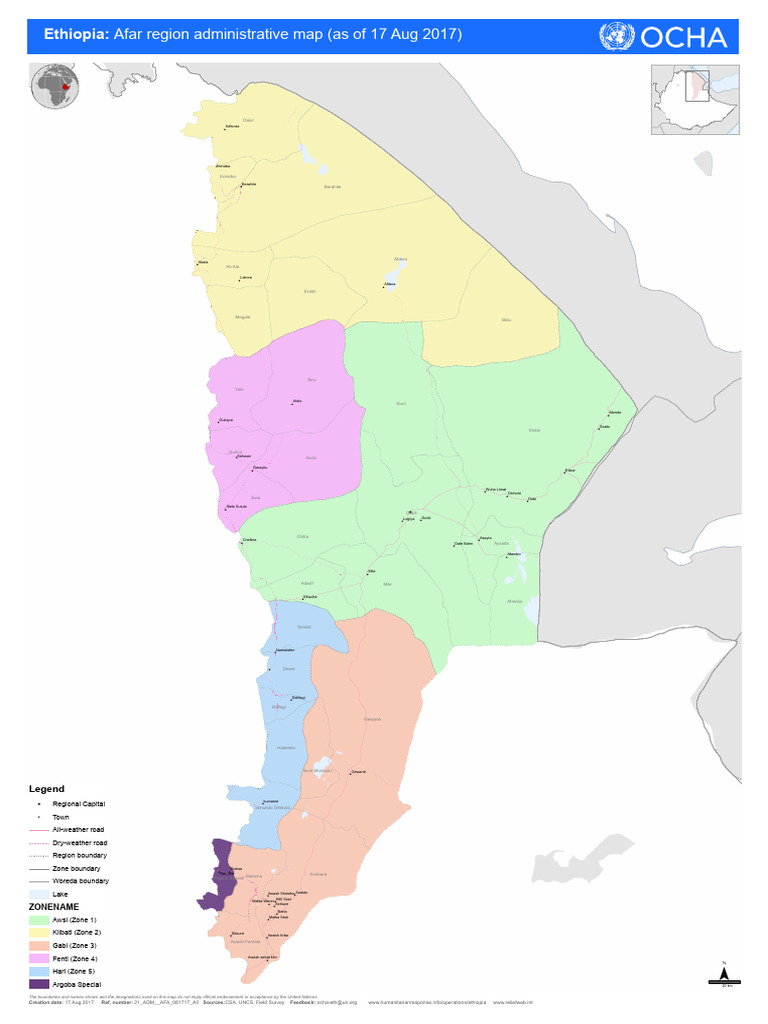 Afar Region Administrative Map 2017 | PDF