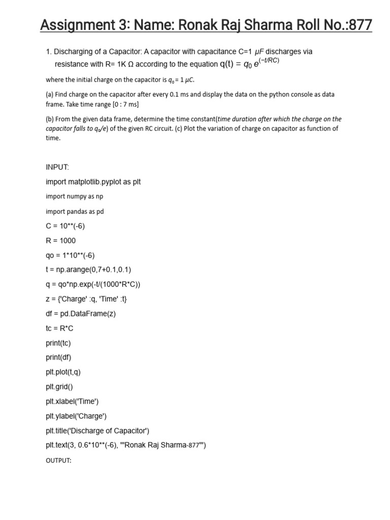 MP Assignment 3 | PDF | Diffraction | Capacitor