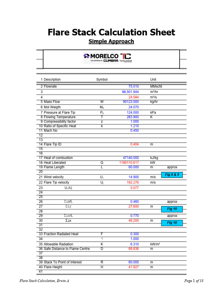 Flare Calc Sheet API RP 521 | Download Free PDF | Nature | Physical ...