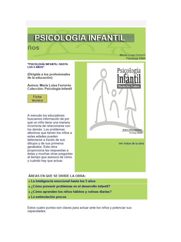 Psicología Infantil | PDF | Las emociones | Inteligencia emocional