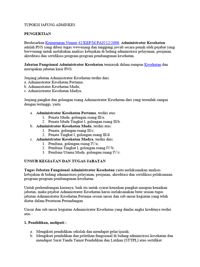 Tugas Administrator Kesehatan di Puskesmas | PDF | Kesehatan Holistik
