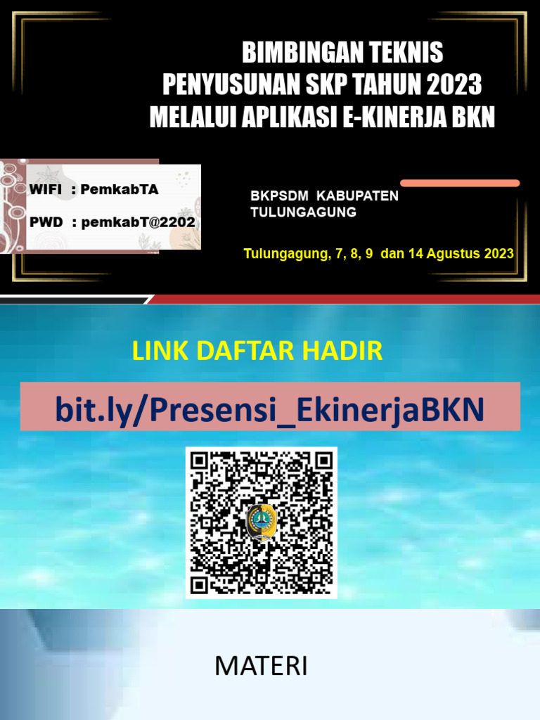 Bimtek Penyusunan SKP 2023 Melalui E-Kinerja BKN | PDF | Bisnis