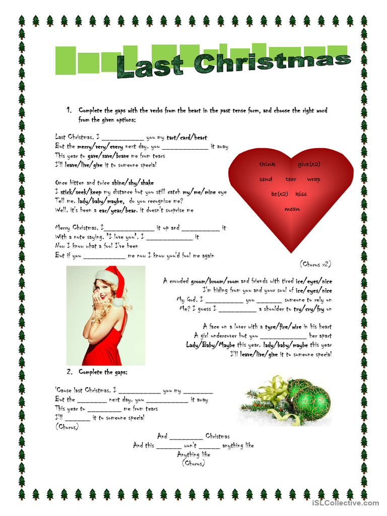 "Christmas Song Gap Fill and Verb Exercise" | PDF | Grammar | Linguistics