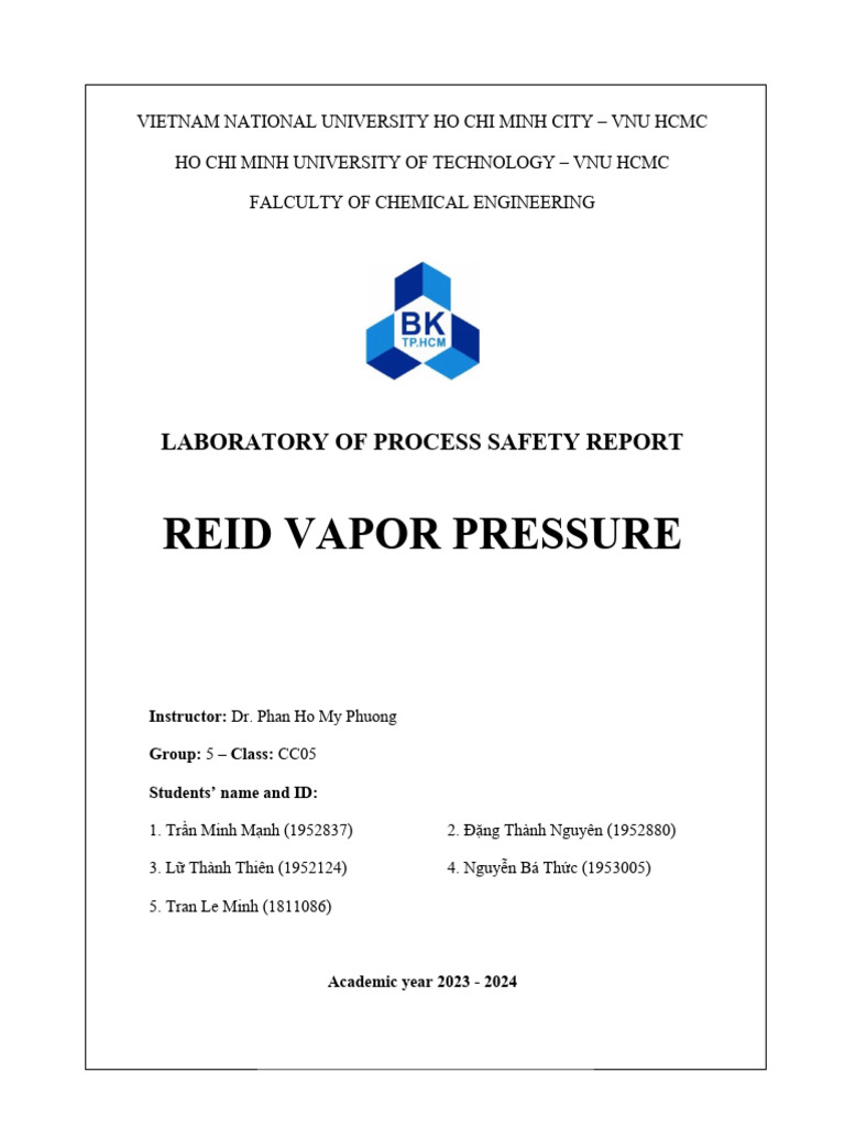 Reid Vapor Pressure BC | PDF | Evaporation | Pressure