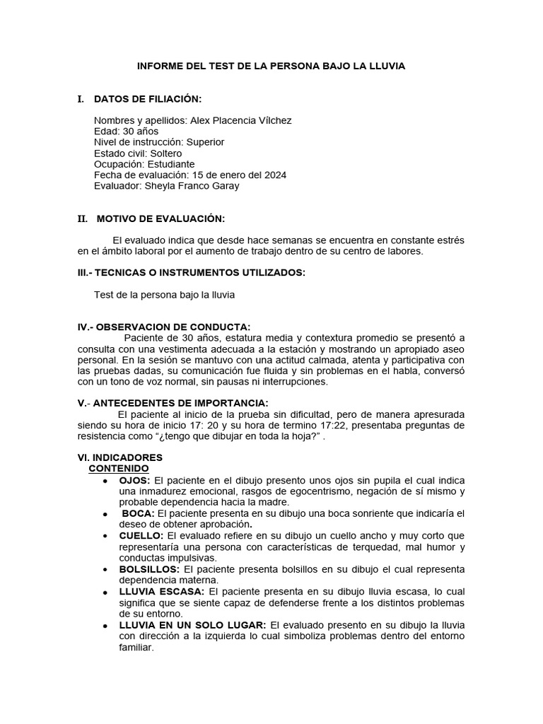 Informe Del Test de La Persona Bajo La Lluvia Imprimir | PDF | Ciencias ... Informe Del Test de La Persona Bajo La Lluvia Imprimir | PDF | Ciencias ...