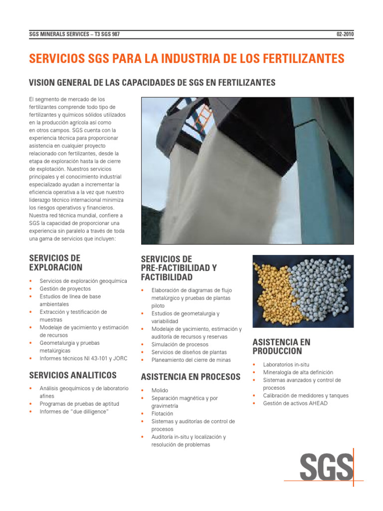 SGS MIN 987 Overview of Fertilizer Capabilities SP 10 02 | PDF ...