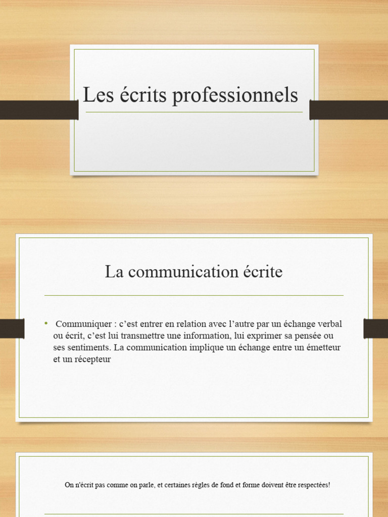 1 Les Écrits Professionnels | PDF | la communication | Verbe