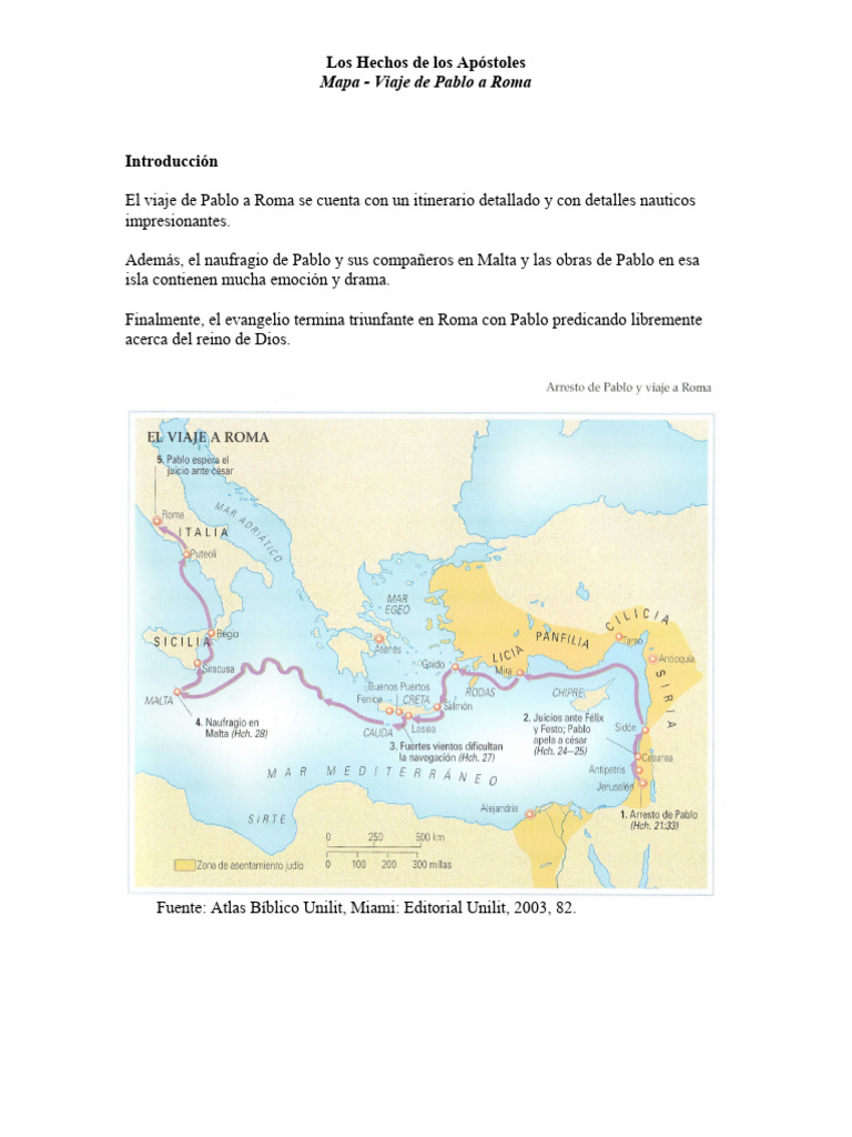 Mapa - Viaje de Pablo A Roma | PDF
