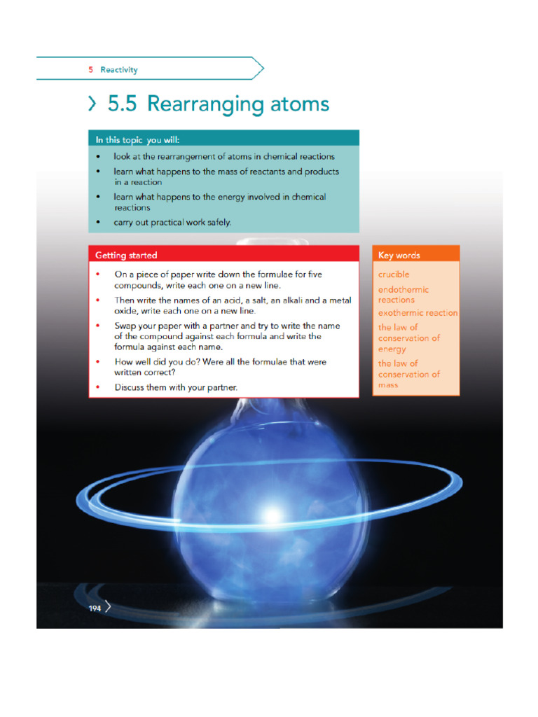 5.5 Rearranging Atoms | PDF