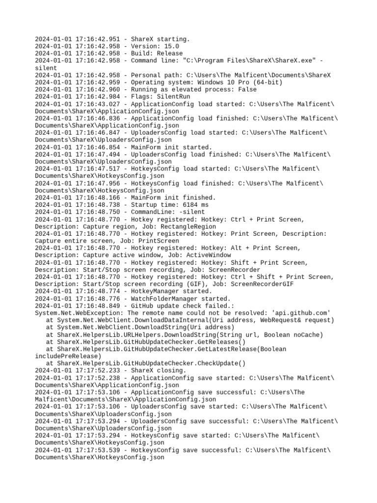 ShareX Log 2024 01 | PDF | Uniform Resource Identifier | Keyboard Shortcut