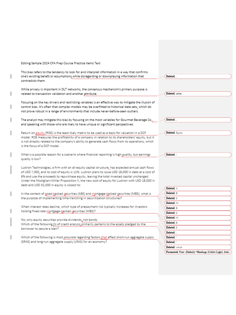 Editing Sample Mindojo Cfa Prep Course | PDF | Mortgage Backed Security | Bonds (Finance)