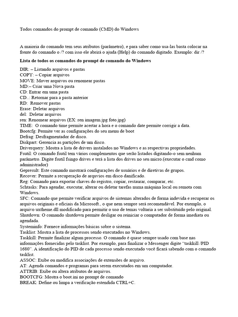 Comandos de CMD 2 | PDF | Windows Vista | Microsoft Windows