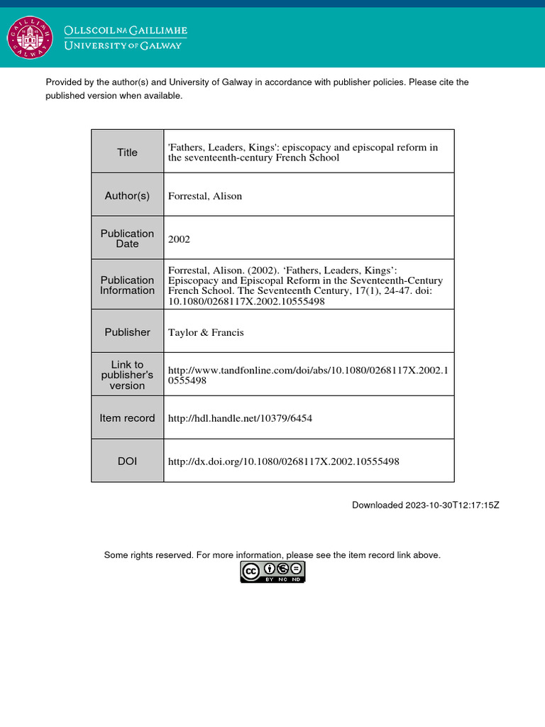 Berulle Et Al Article May 2001 | PDF | Bishop | Priest