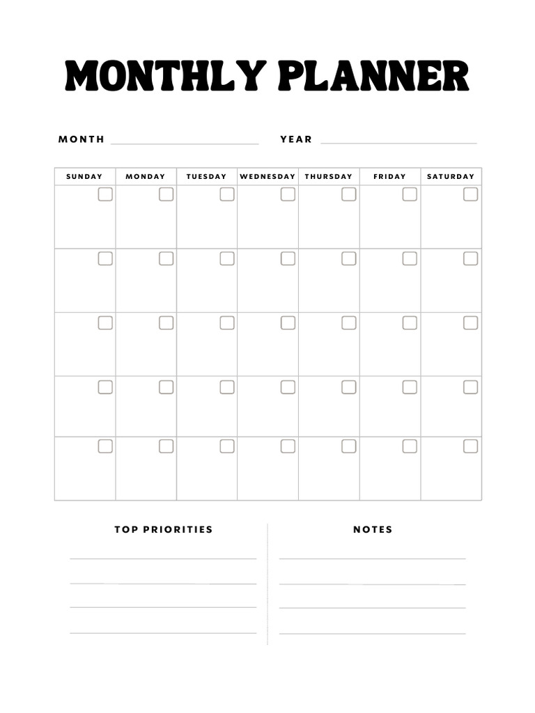 Simple and Minimal Printable Daily Planner | PDF