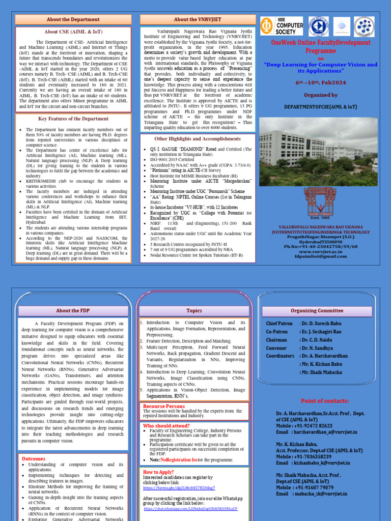 FDB Brochure - Deep Learning For Computer Vision From 05.02.2024 To 10.02.2024 | PDF | Deep ...
