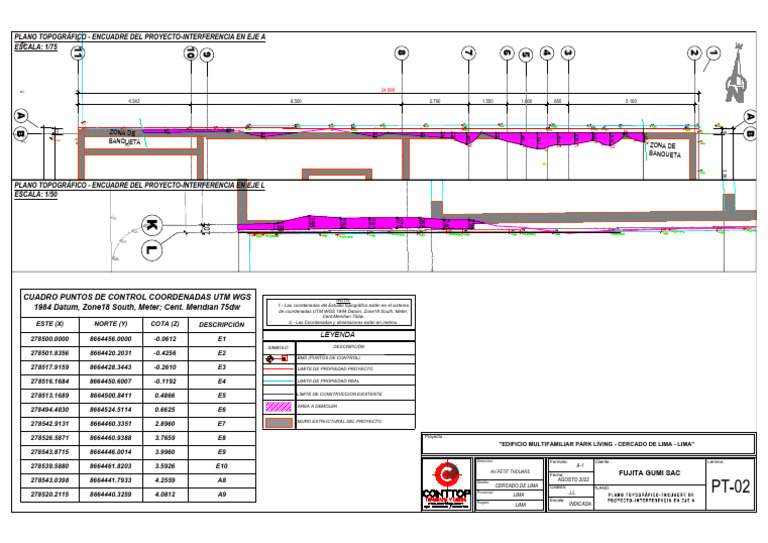 Acad Puntos A Perfilar Pttc3d Puntos A Perfilar Model Layout1 | PDF | Geodesia | Cartografía