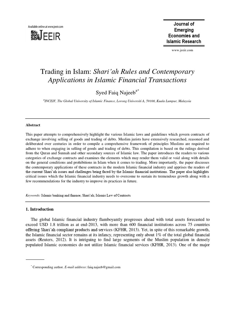 Trading in Islam Shariah Rules and Contemporary Ap | Download Free PDF ...