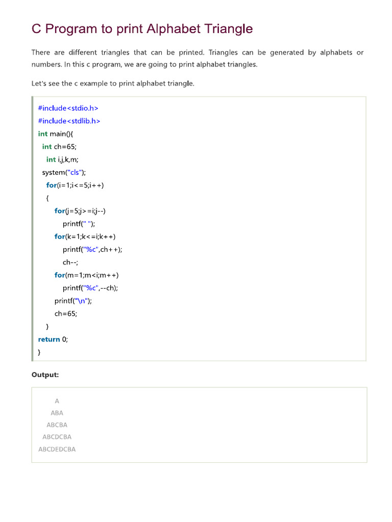 Alphabet Triangle | PDF