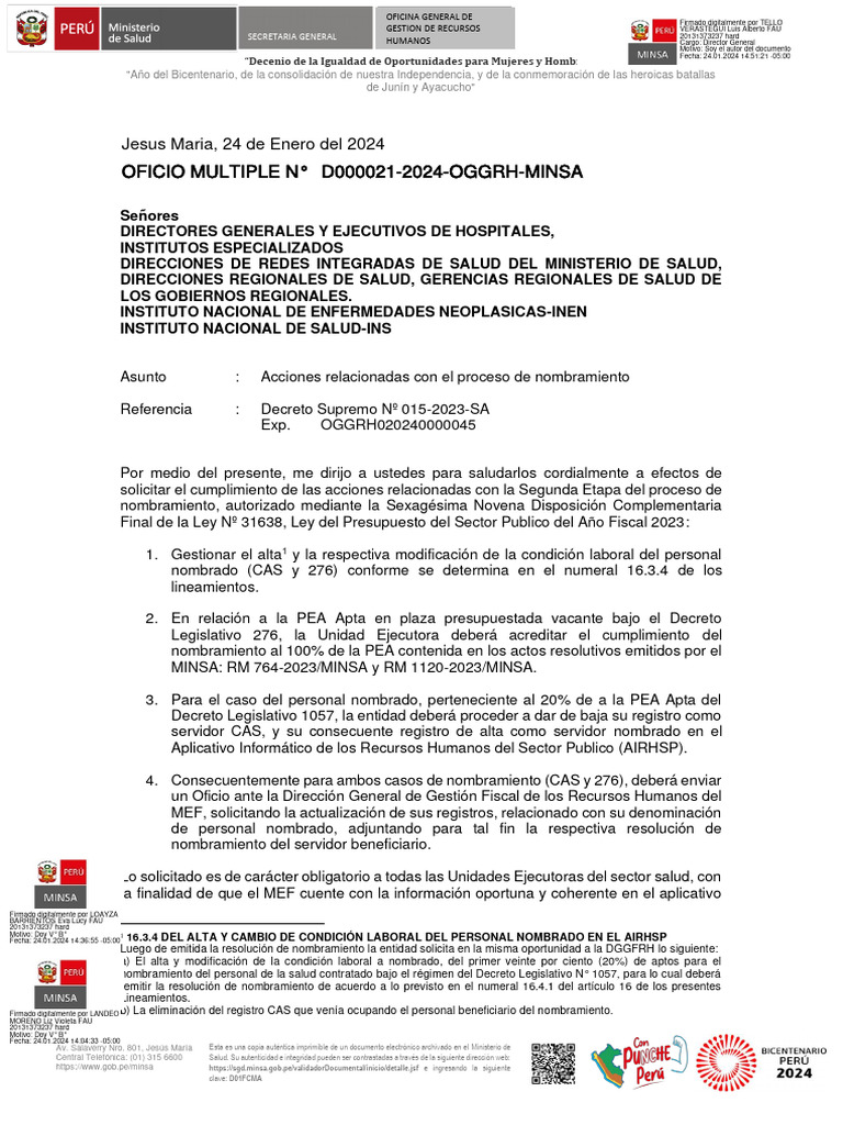 Oficio Multiple-000021-2024-Oggrh | PDF